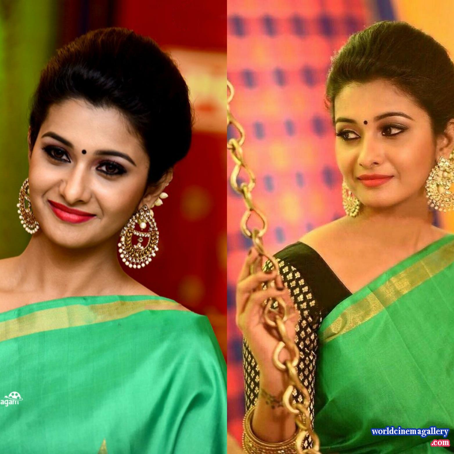 Priya Bhavani Shankar Green Saree stills at pothys ads